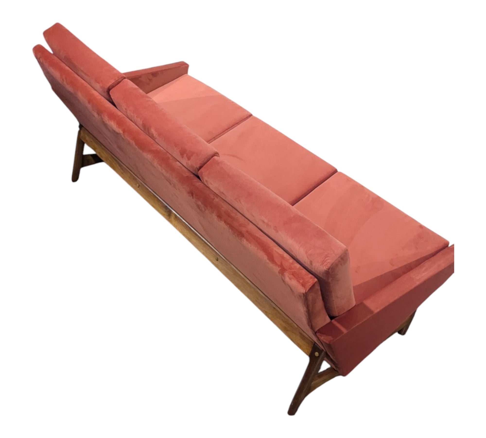 Flerholme Fler 3 seater couch mcm 1960s fully restored salmon velour ...