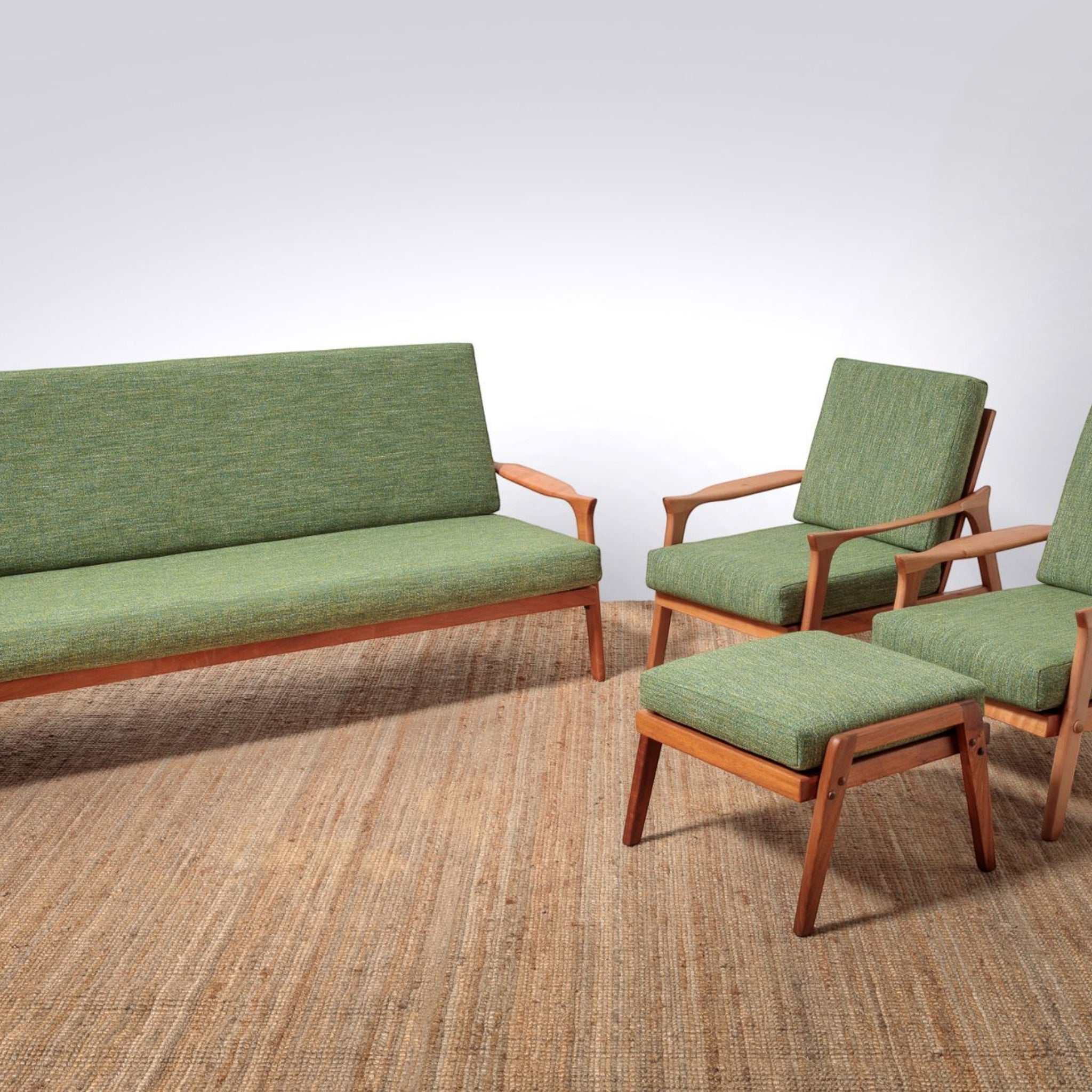 Danish Deluxe lowback Inga full set fully restored Zepel fabrics ...