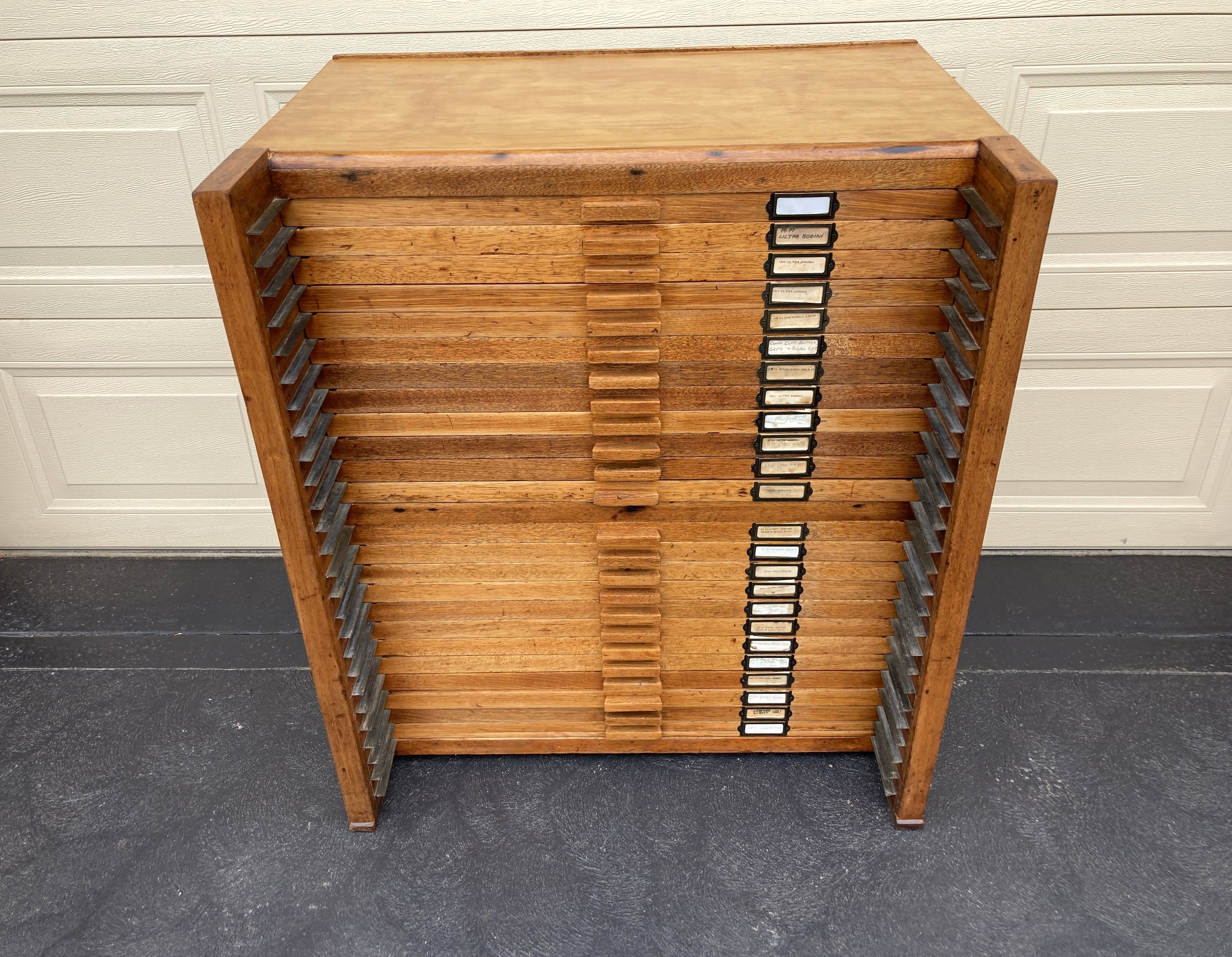 Antique printing printer cabinet drawer pigeon hole jewellery storage ...