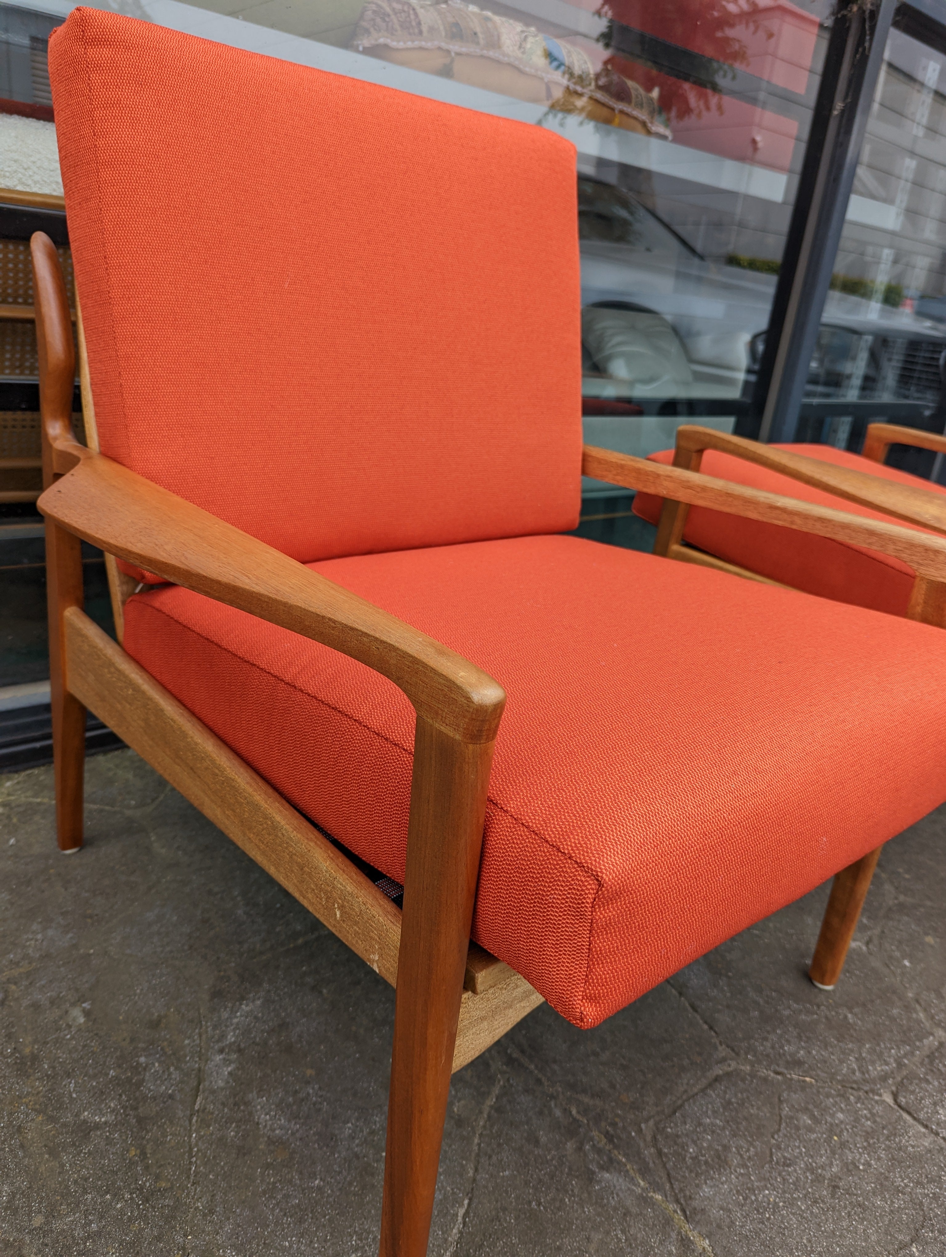 Fler Narvik lowback armchairs pair fully restored MCM vintage 1960s Fr ...