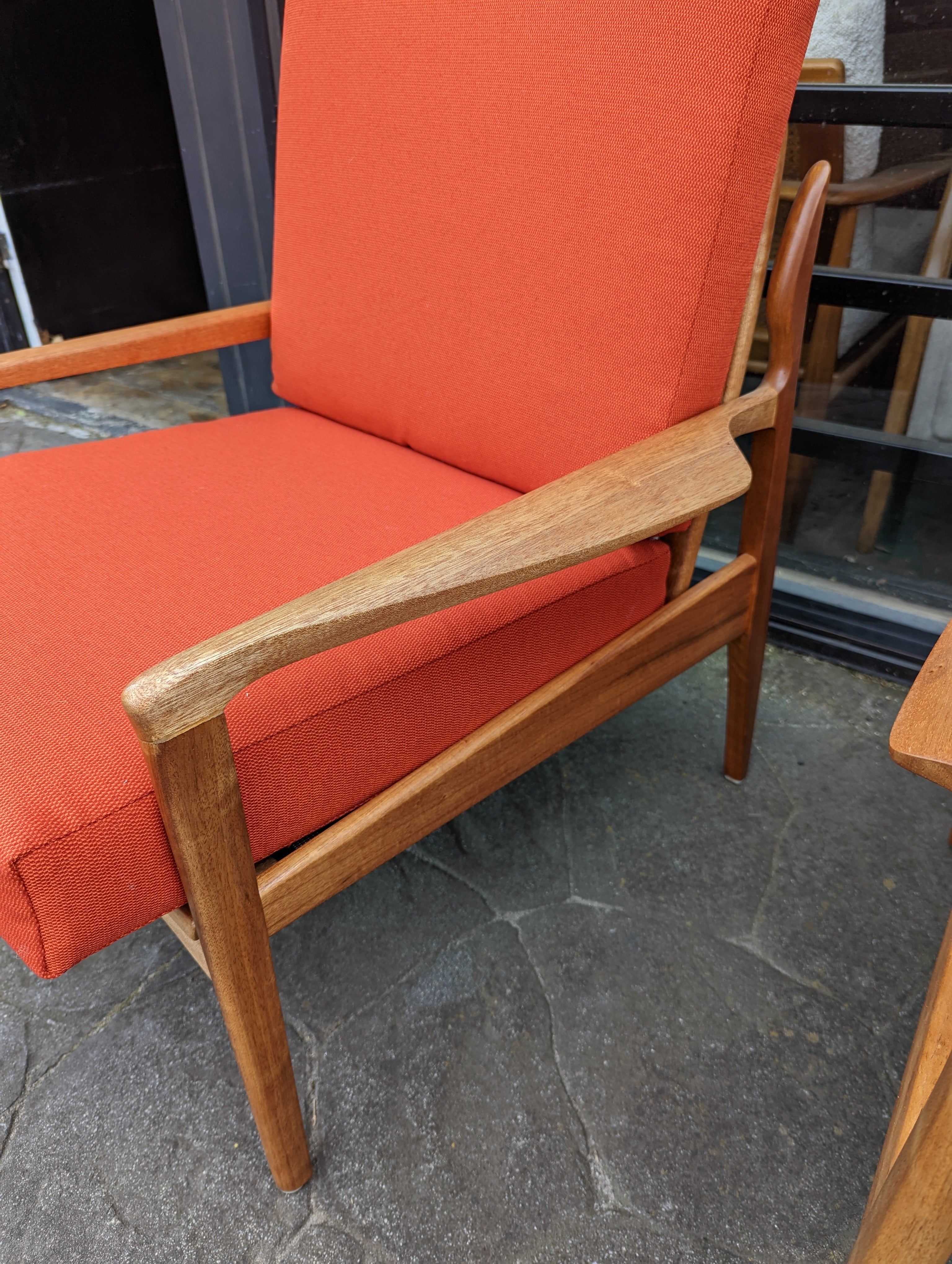 Fler Narvik lowback armchairs pair fully restored MCM vintage 1960s Fr ...