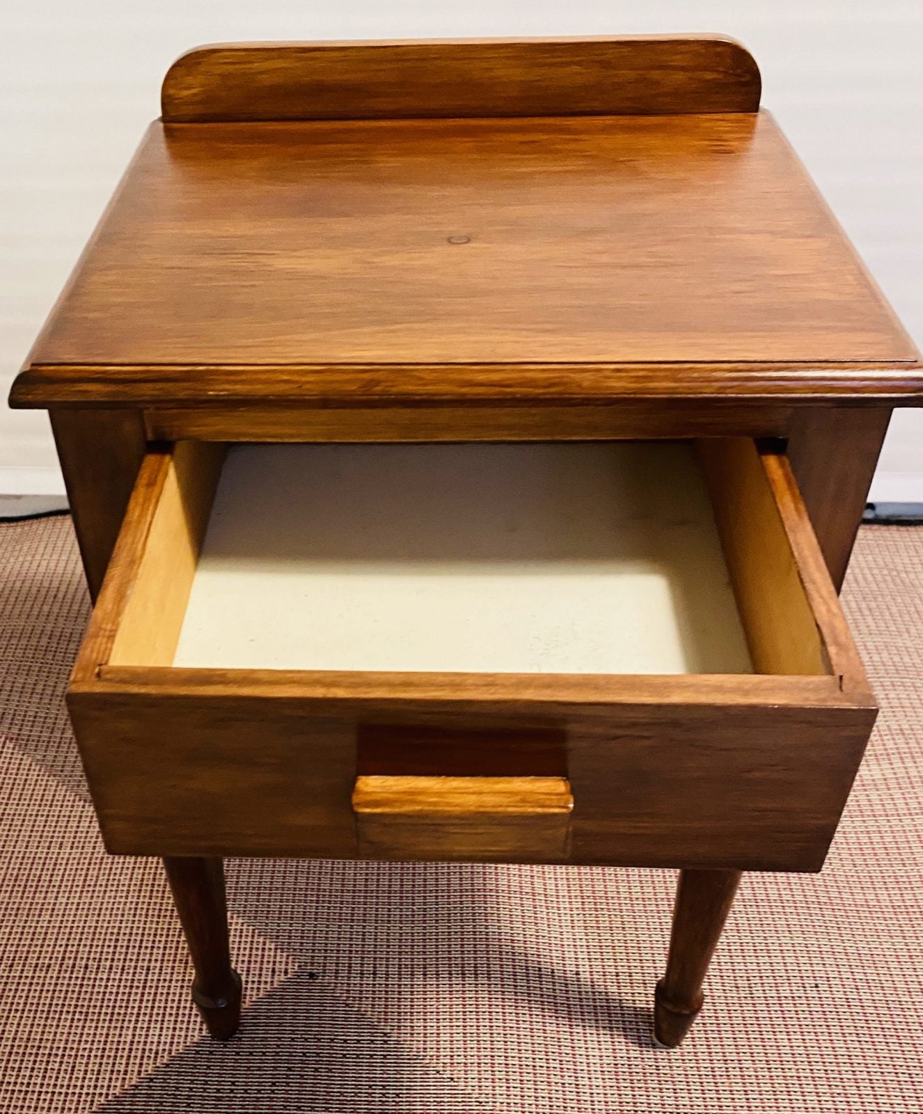 Vintage antique bedside table Baroque trumpet legs Mahogany Oak ...