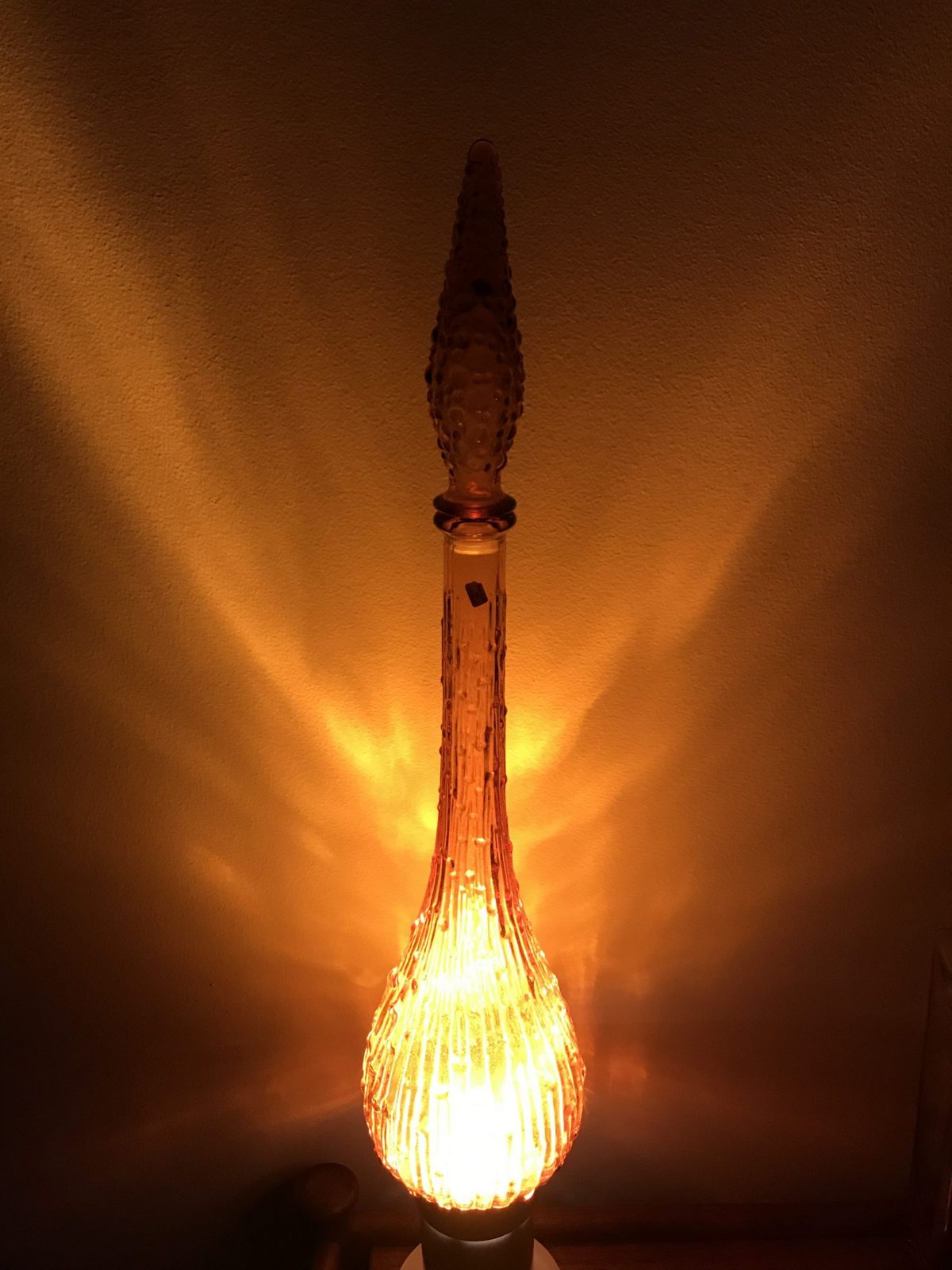 Amber Orange genie bottle 1960s glass mcm vintage Made In Italy ...