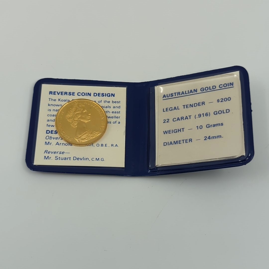 Royal Australian Mint $200 22ct gold coin Koala Queen Elizabeth II 198 ...